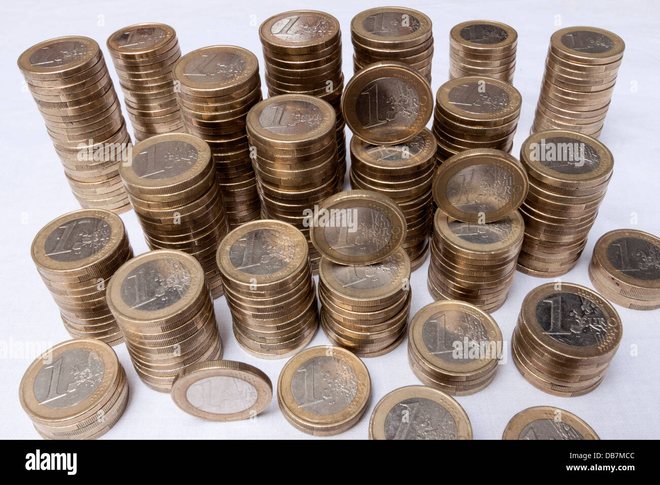 Stacks of euro coins Stock Photo - Alamy
