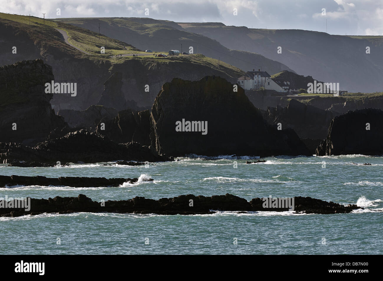 The rugged cliffs of the Atlantic coast, looking from near Hartland ...