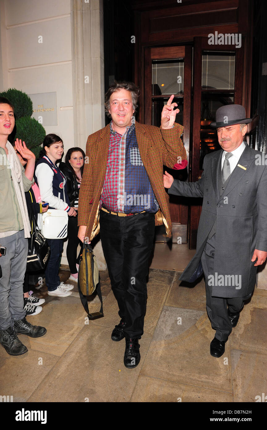 Stephen Fry leaving the Lanesborough Hotel London, England - 14.05.11 ...