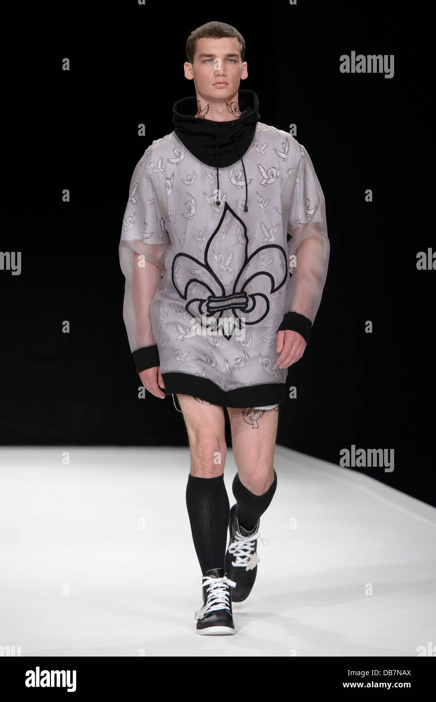 A model wears a design from the MAN collection during London ...