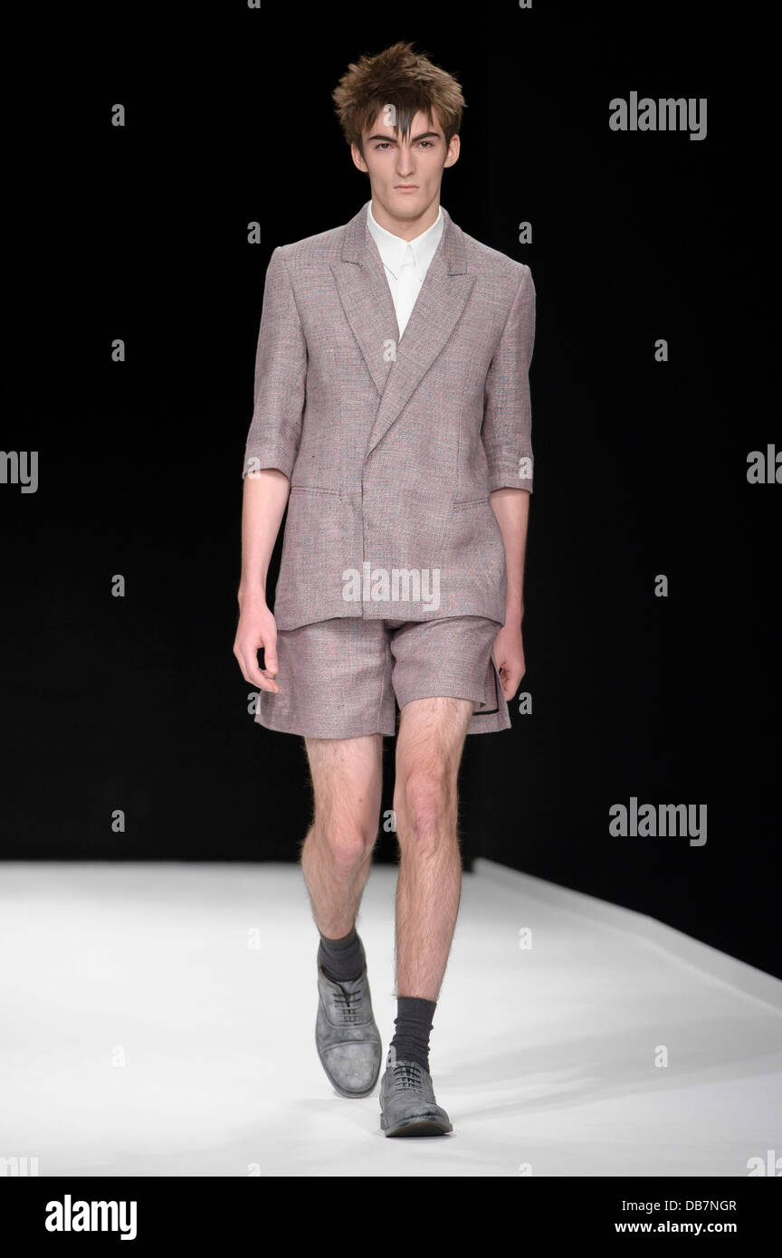 A model wears a design from the MAN collection during London ...