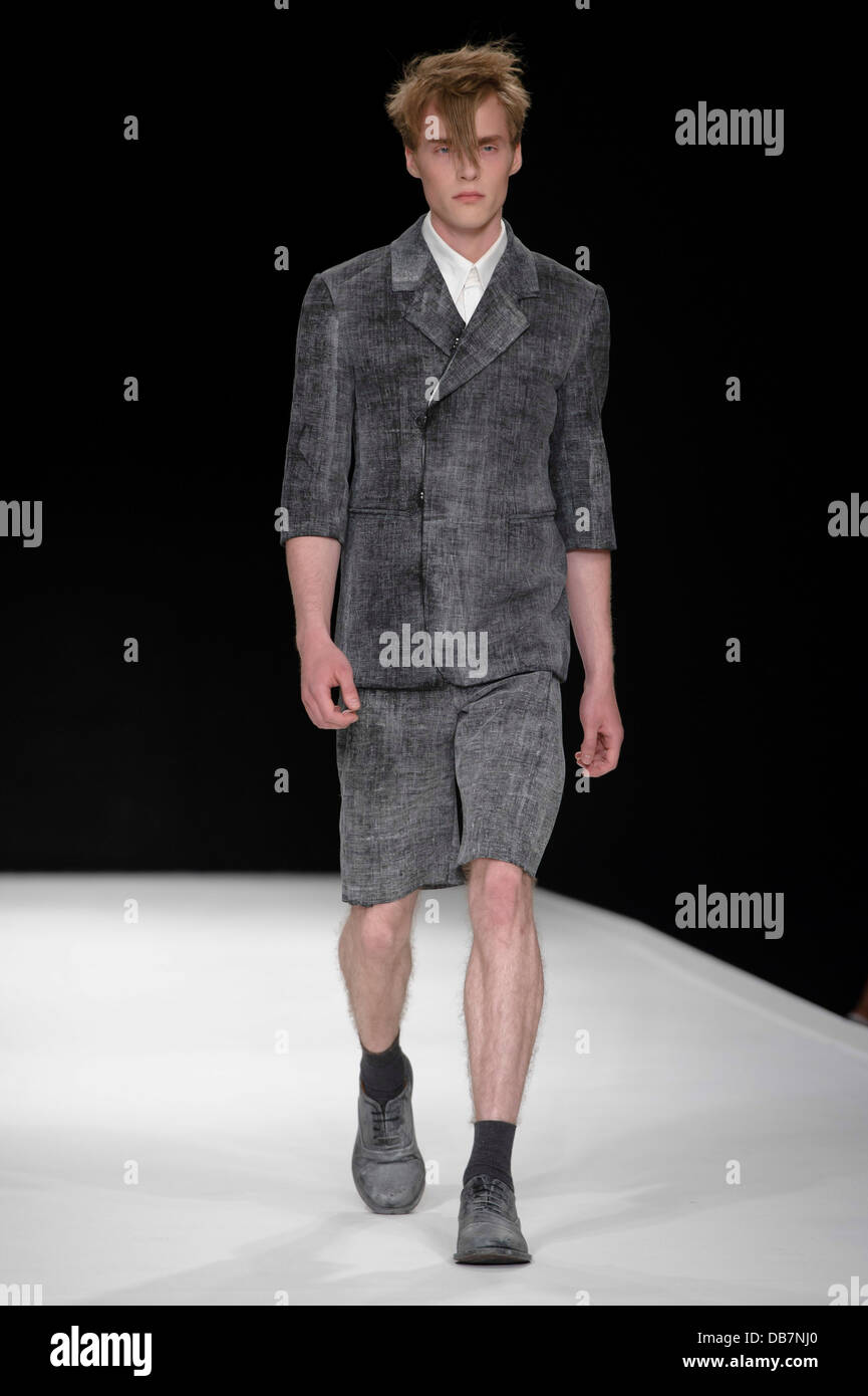 A model wears a design from the MAN collection during London ...