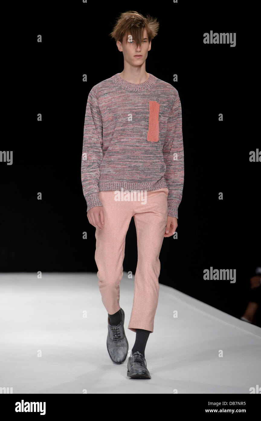 A model wears a design from the MAN collection during London ...