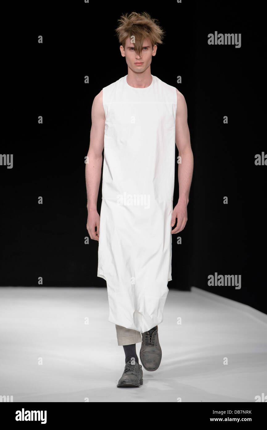 A model wears a design from the MAN collection during London ...