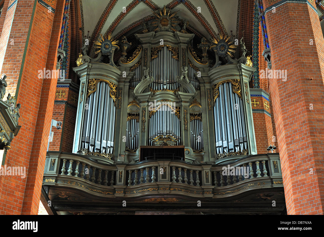 Organ with Baroque organ case in the Marienkirche or St. Mary's Church ...