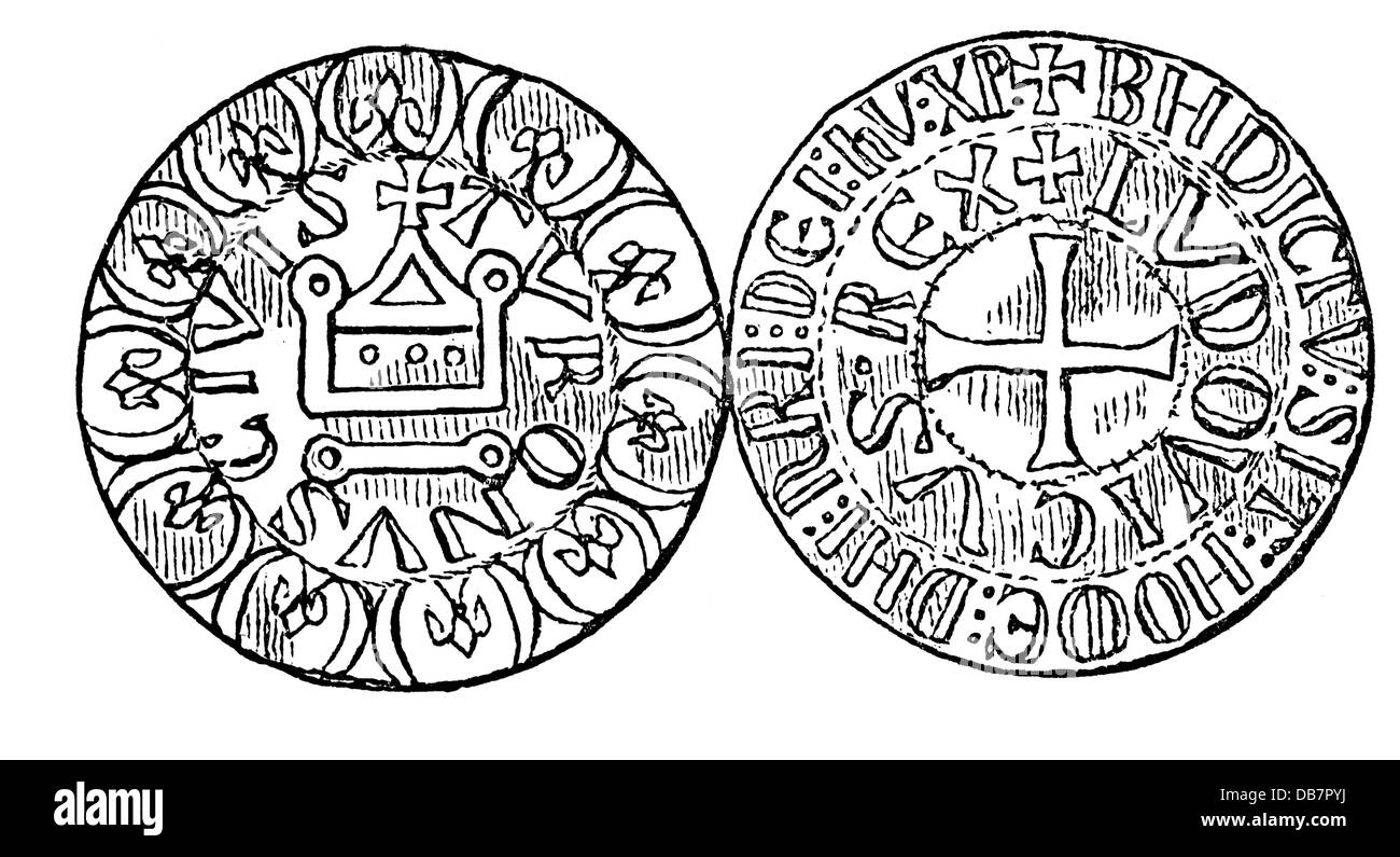 money / finances, coins, France, tornesel, 13th century, wood engraving ...