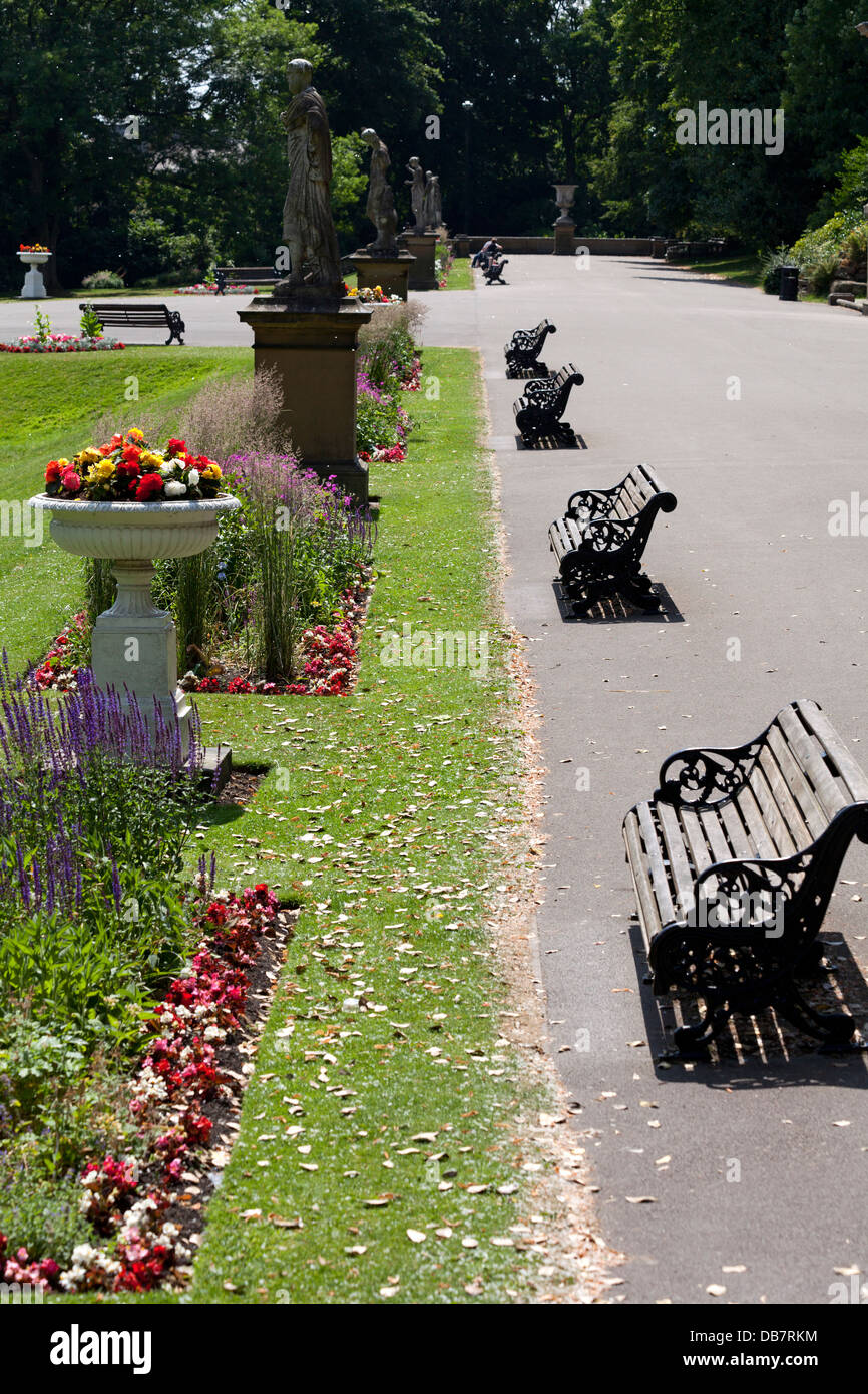 The People's Park with statues on the Terrace, Halifax, West Yorkshire ...
