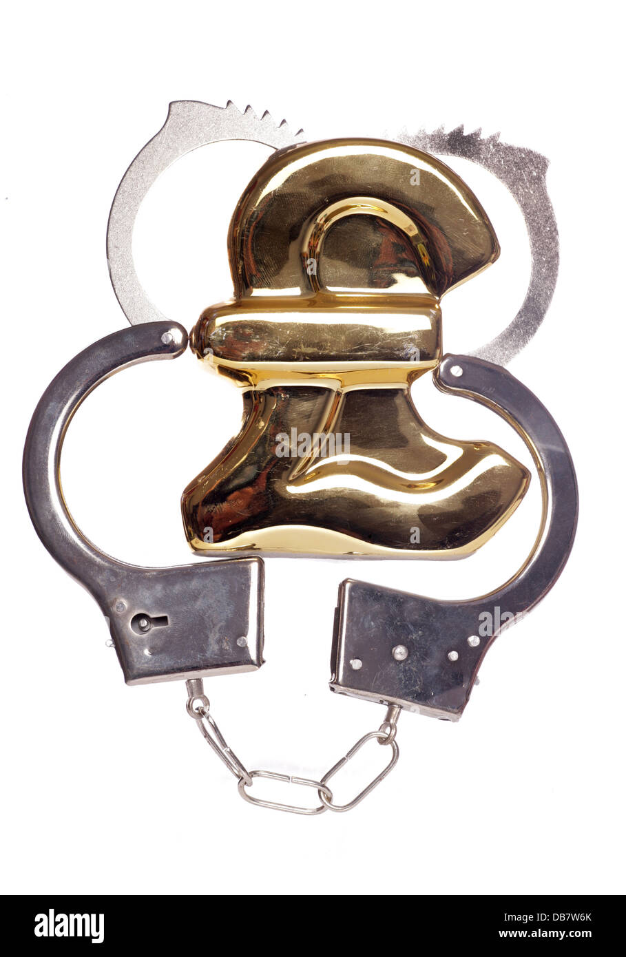 Handcuffs and pound sign studio cutout Stock Photo - Alamy
