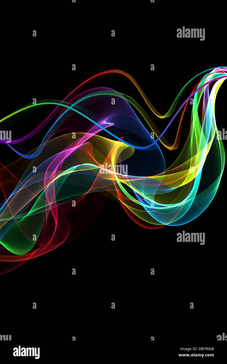 abstract colorful ribbon waves Stock Photo - Alamy