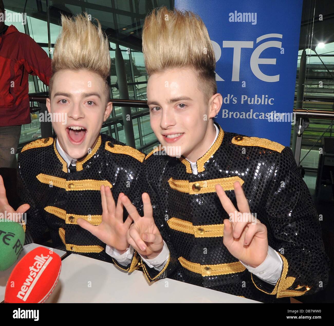 John Grimes and Edward Grimes of Jedward arrive back in Dublin to be ...