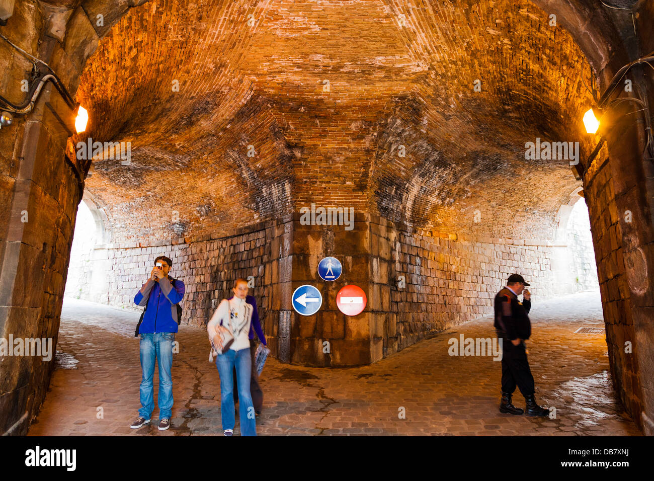 Underground passage entrance to Montjuic Castle Stock Photo - Alamy