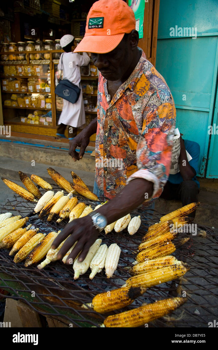 Food - corn corn on cob mealies street vendor barbecues corn in ...