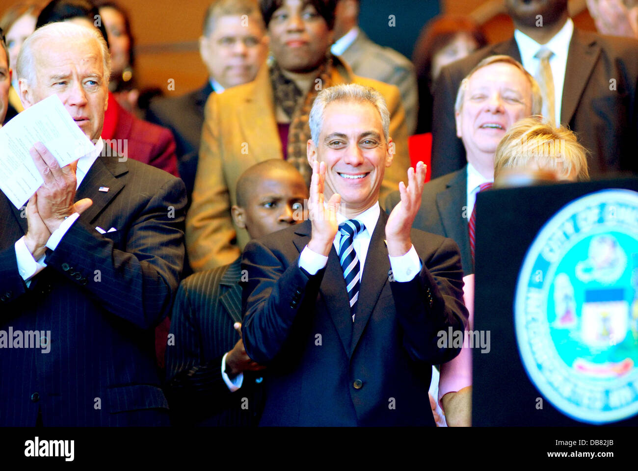 Joe Biden, Rahm Emanuel, Dick Durbin The 2011 Chicago Inauguration at ...