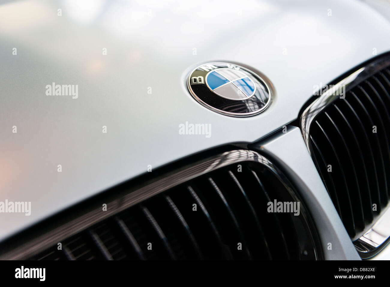 New BMW Car - Bonnet with BMW emblem Stock Photo - Alamy