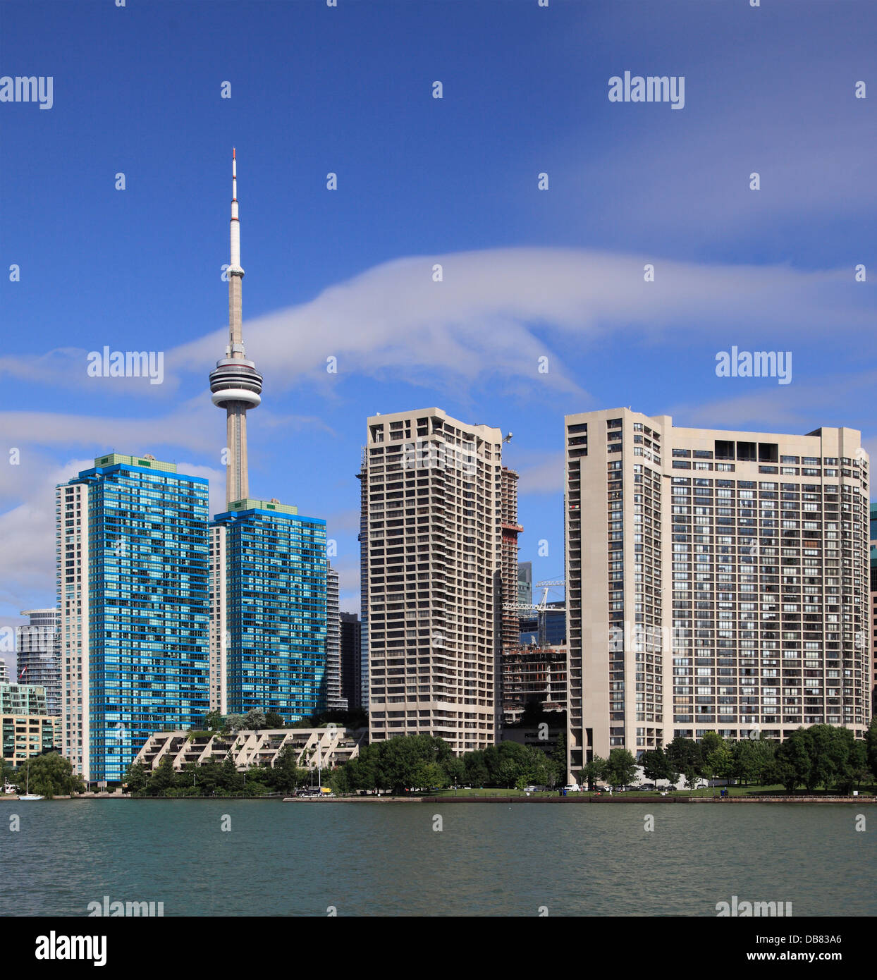 Canada, Ontario, Toronto, Harbourfront, skyline, CN Tower Stock Photo ...