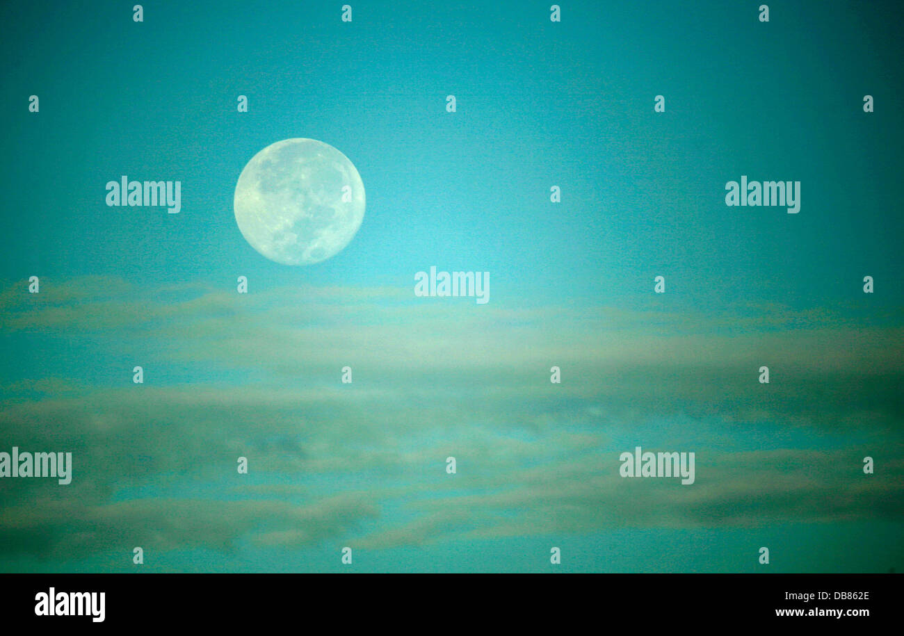 moon in blue sky Stock Photo - Alamy