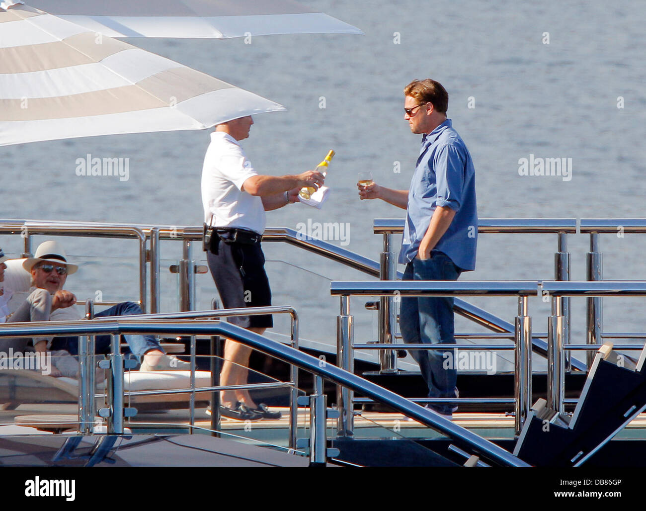 Leonardo DiCaprio enjoys a drink aboard Steven Spielberg's super Yacht ...