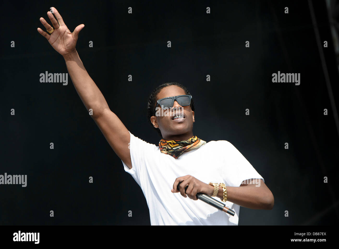 U.S singer, Rakim Mayers, from A$AP Rocky performs on stage during the ...