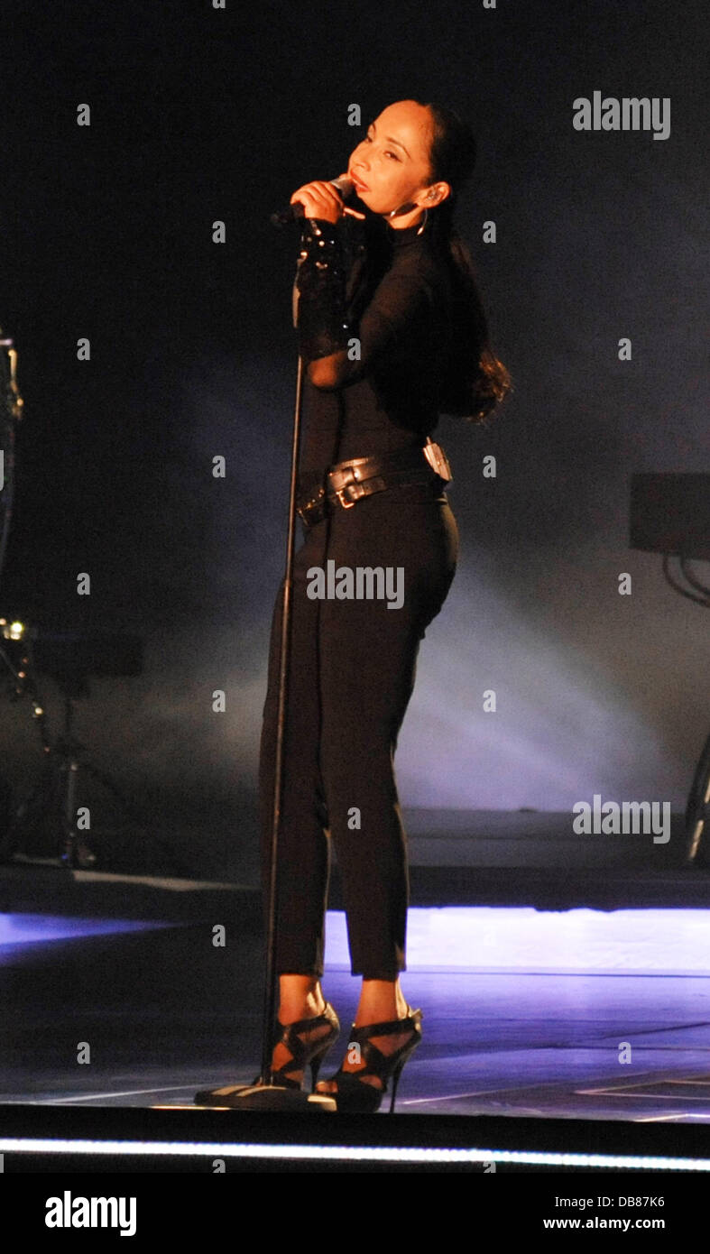Sade performing in concert at Palais Omnisports de Bercy Paris, France ...