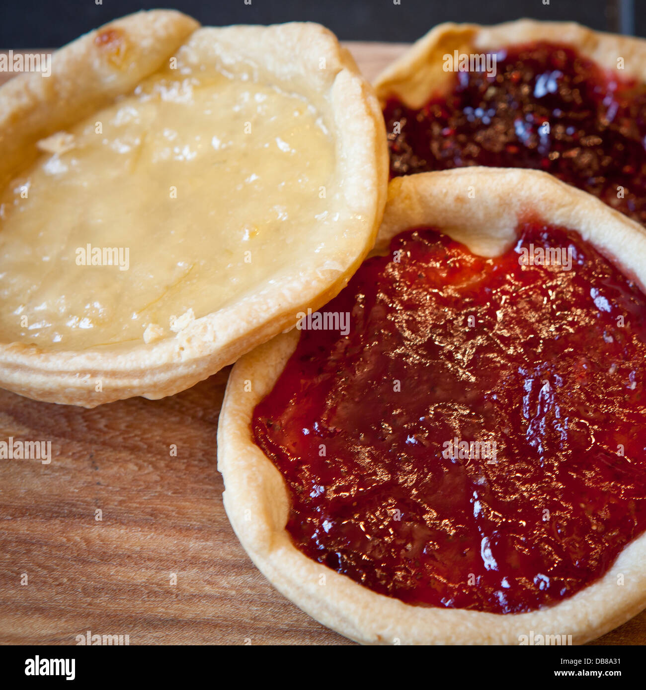 3 jam tarts Stock Photo - Alamy