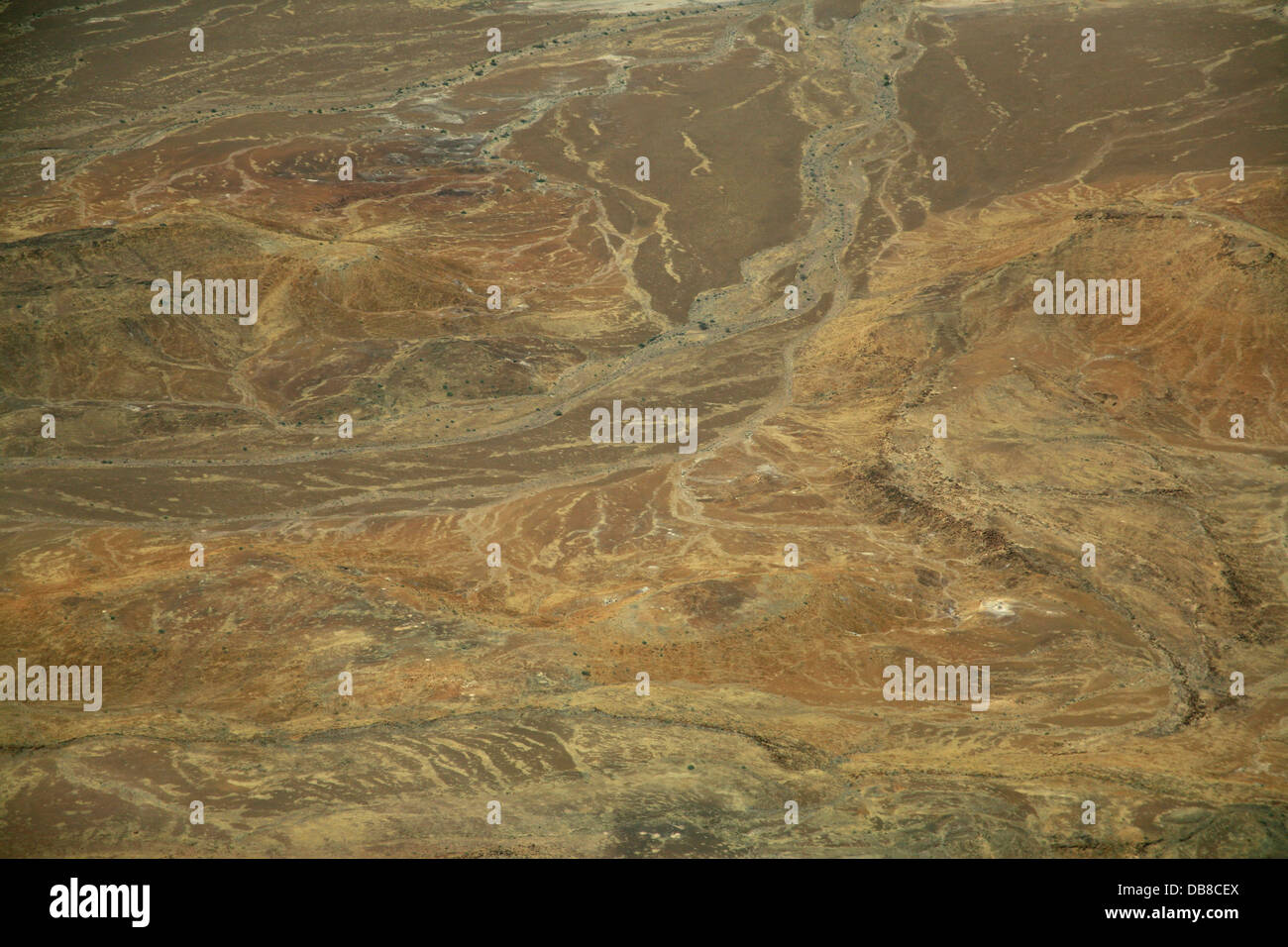 aerial view of brown patterns of the earth in Damaraland, Namib Desert ...