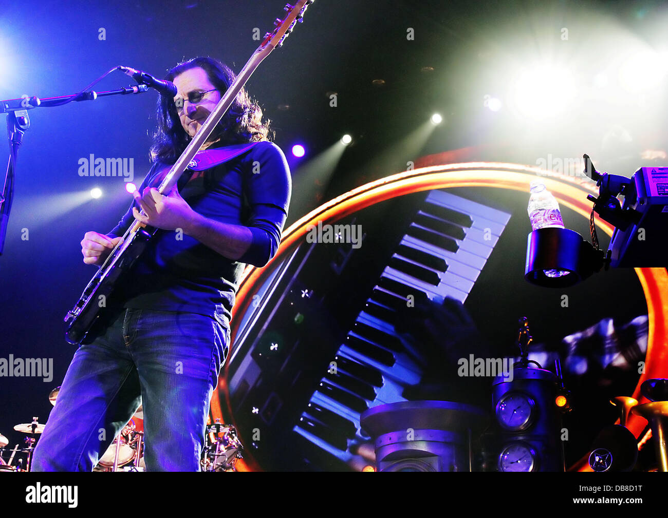 Geddy Lee of Rush performing on stage their 'Bring Their Time Machine ...