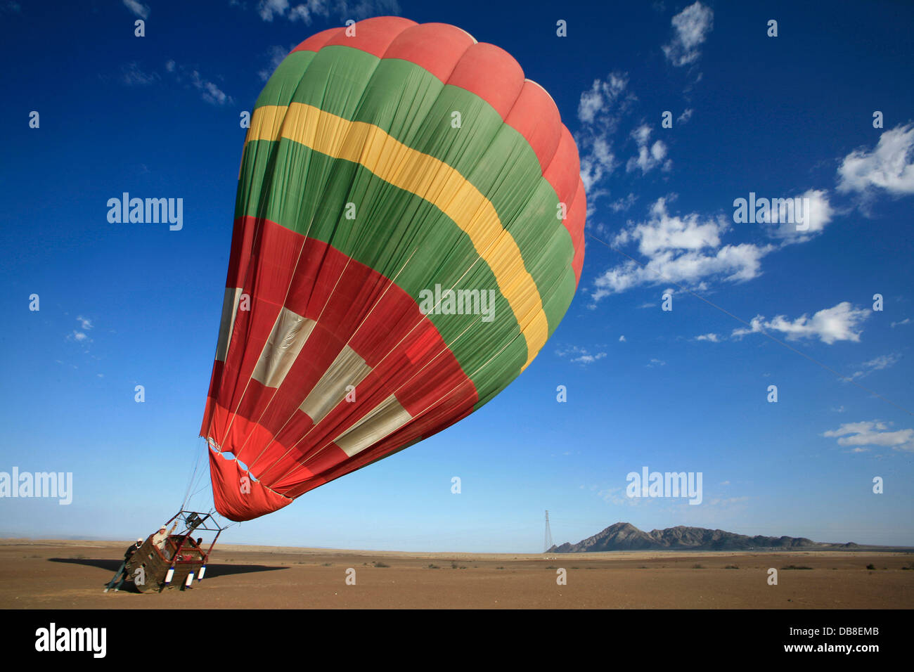 hot air balloon landing, Namib Desert, Namibia Stock Photo - Alamy