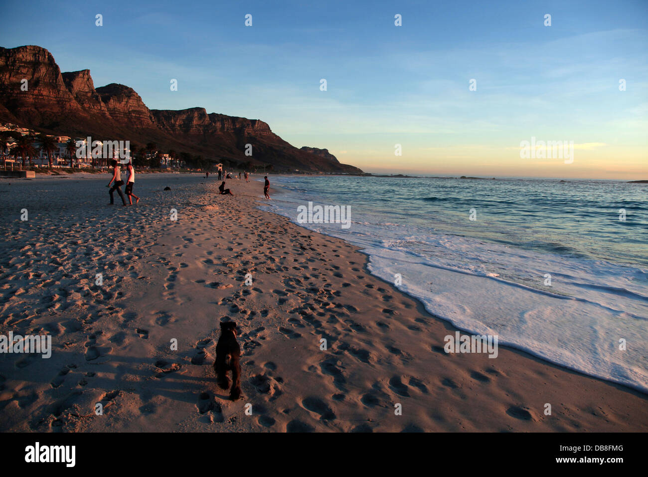 sunset at Camps Bay beach in Cape Town Stock Photo - Alamy
