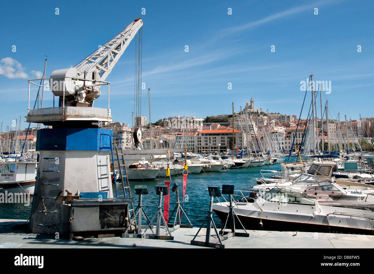 Marseilles france old vieux port french quai des belges hi-res stock ...