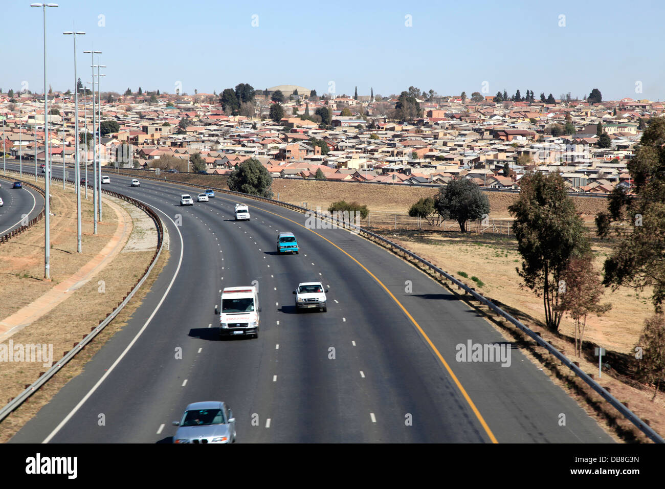 cars travelling along highway near Soweto, Johannesburg Stock Photo - Alamy