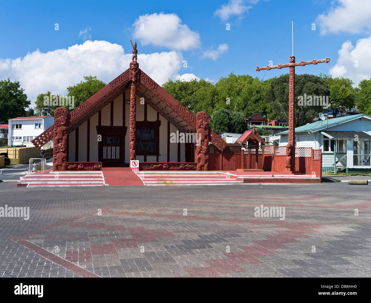 dh Ohinemutu ROTORUA NEW ZEALAND Maori Te Papaiouru Marae meeting place ...