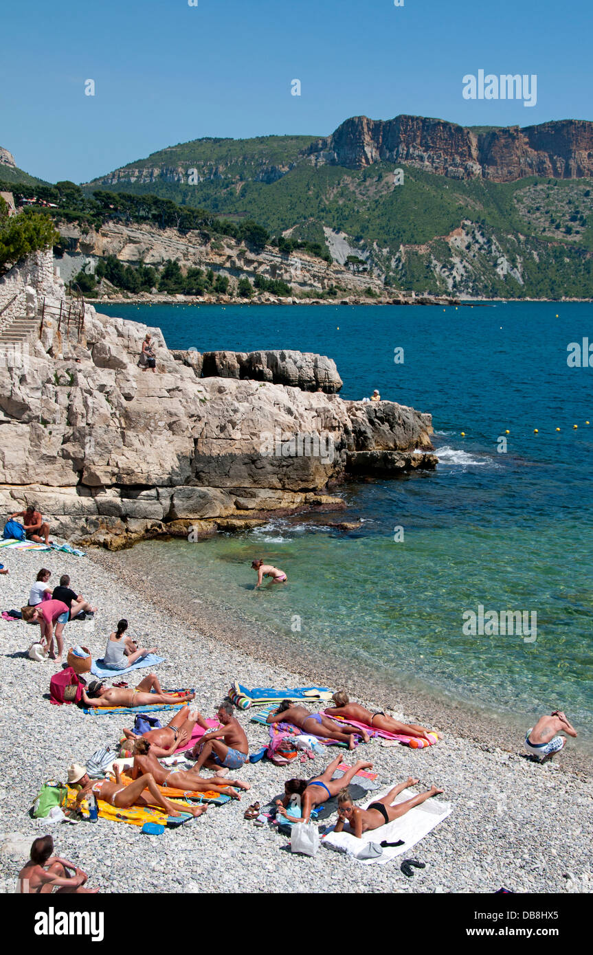 Cassis beach sea french riviera cote dazur france hi-res stock ...