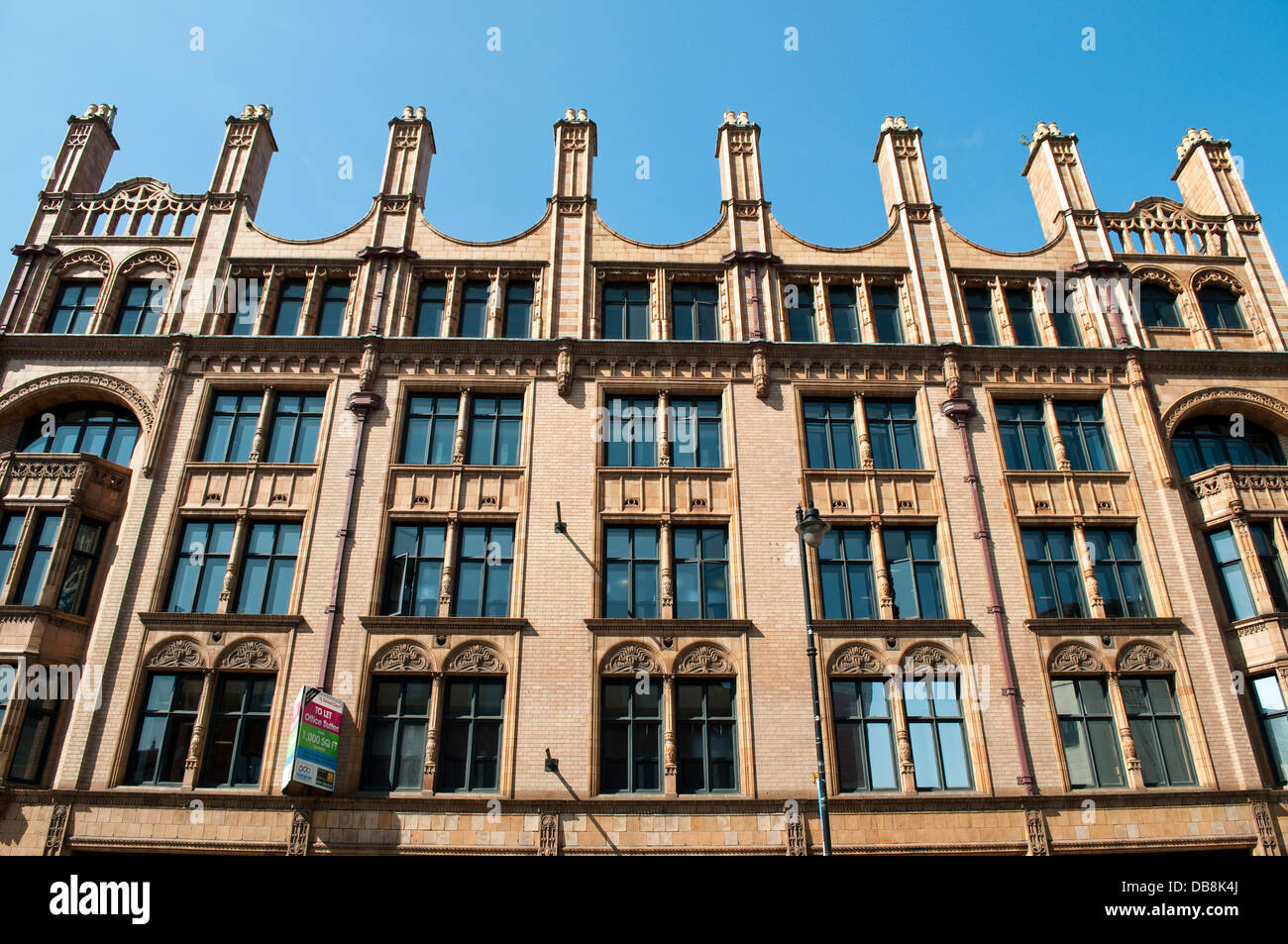 Historic brick building on Lower Mosley Street, Manchester, UK Stock ...