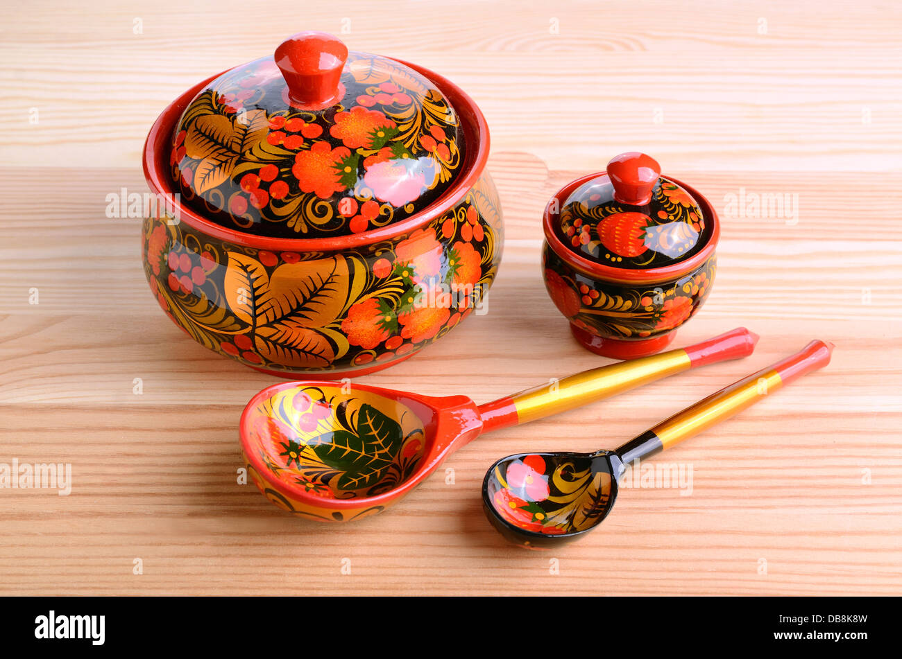 Khokhloma. Russian wood painting handicraft style and national ornament ...
