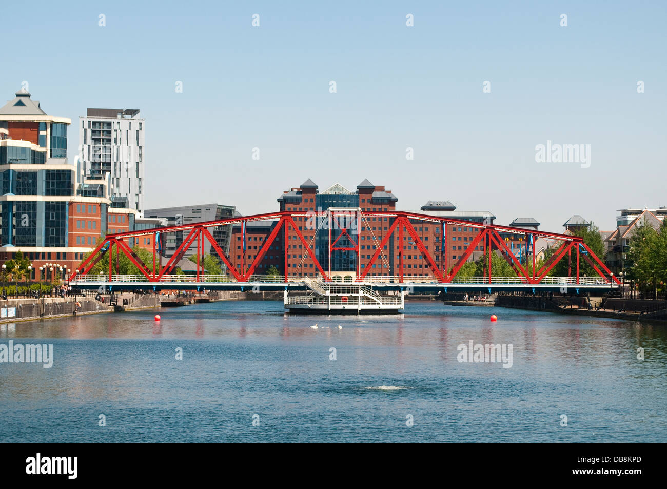 Detroit Bridge over Huron Basin, Salford Quays, Manchester, UK Stock ...