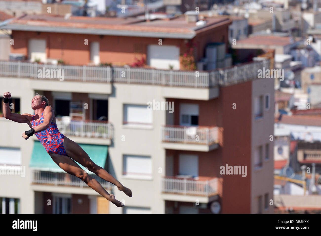 Sarah Barrow of Great Britain in action women's 10m Platform diving ...