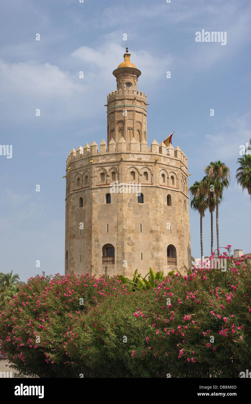 The Torre del Oro, located in Seville, Spain, is a 13th-century ...