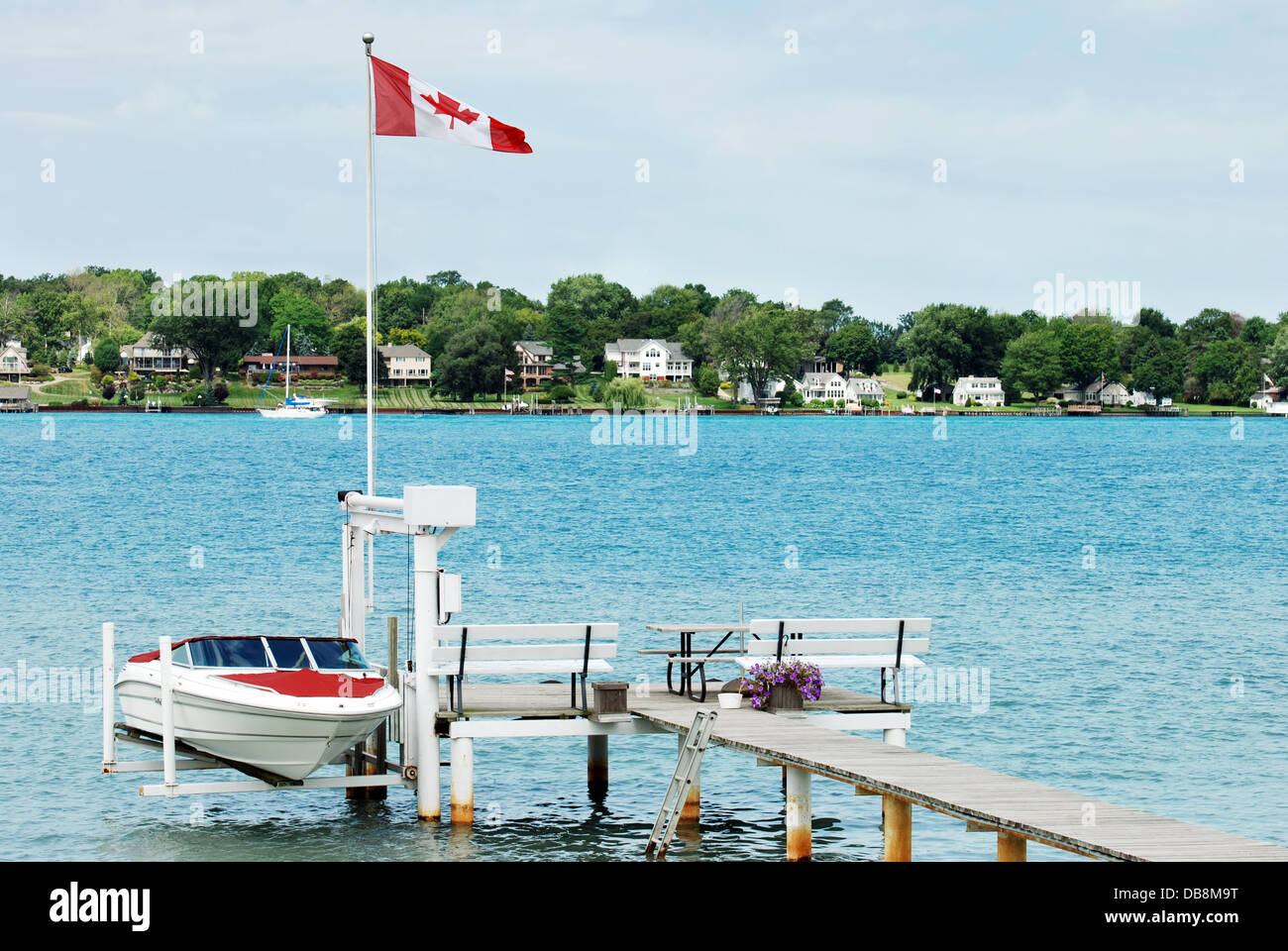 dock with speed boat stored Stock Photo - Alamy