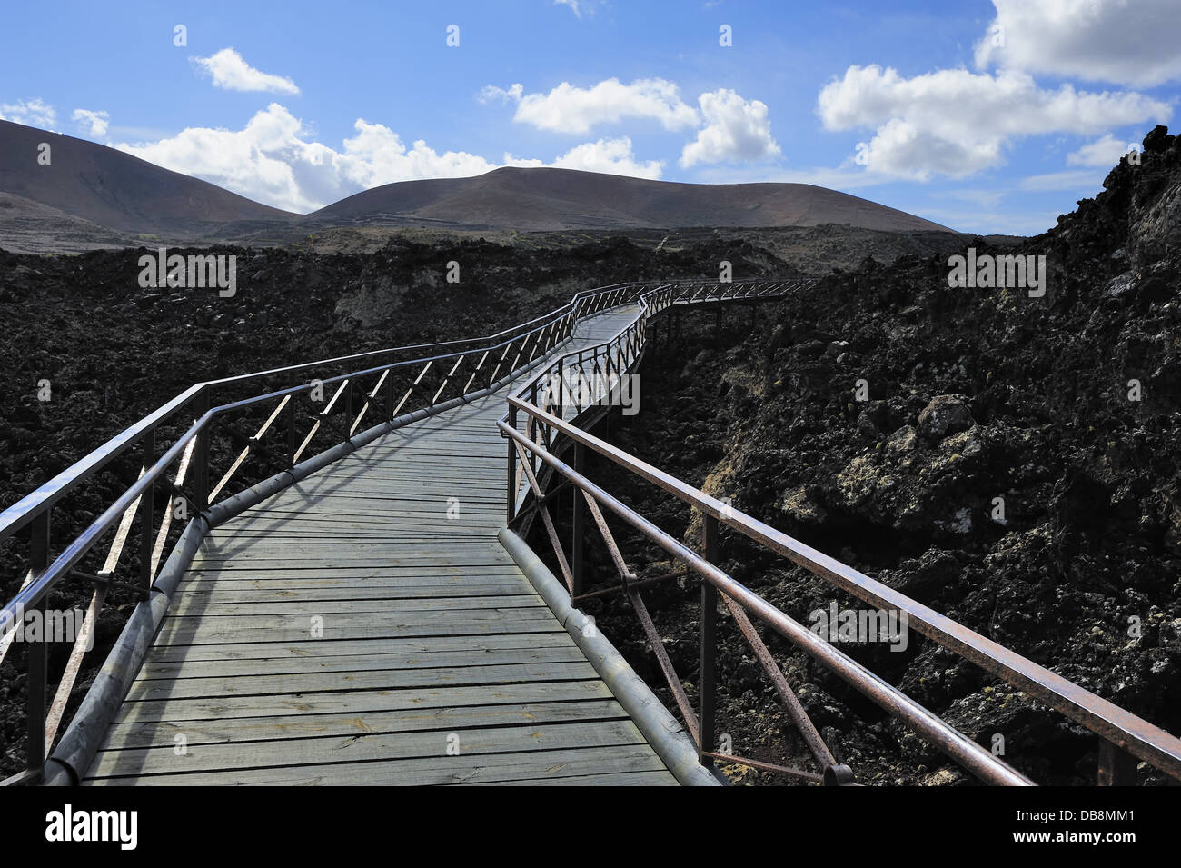 path over the field of volcanic lava Stock Photo - Alamy