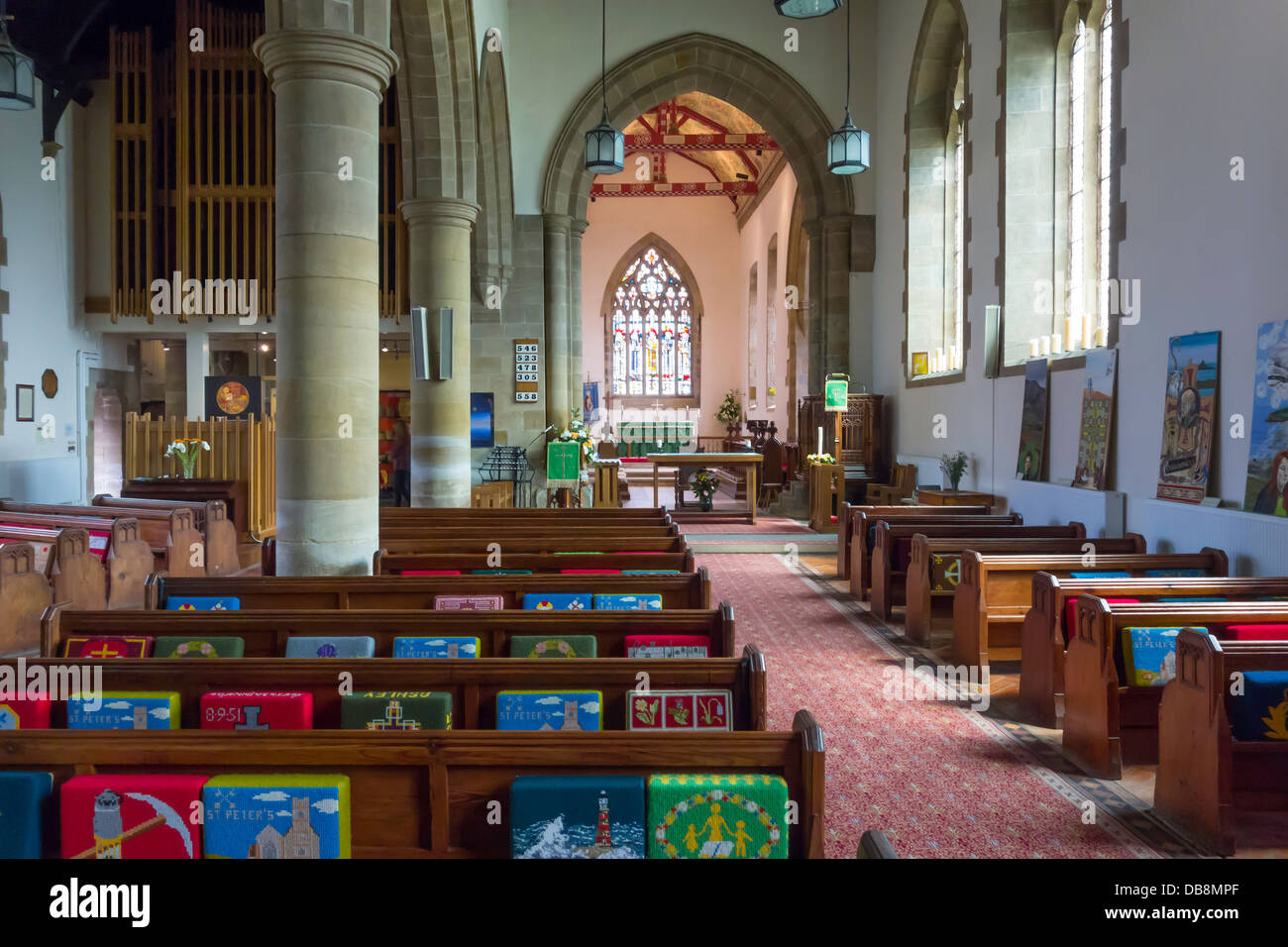 Interior of St Peter's Church Monkwearmouth built in 674AD, one of the ...