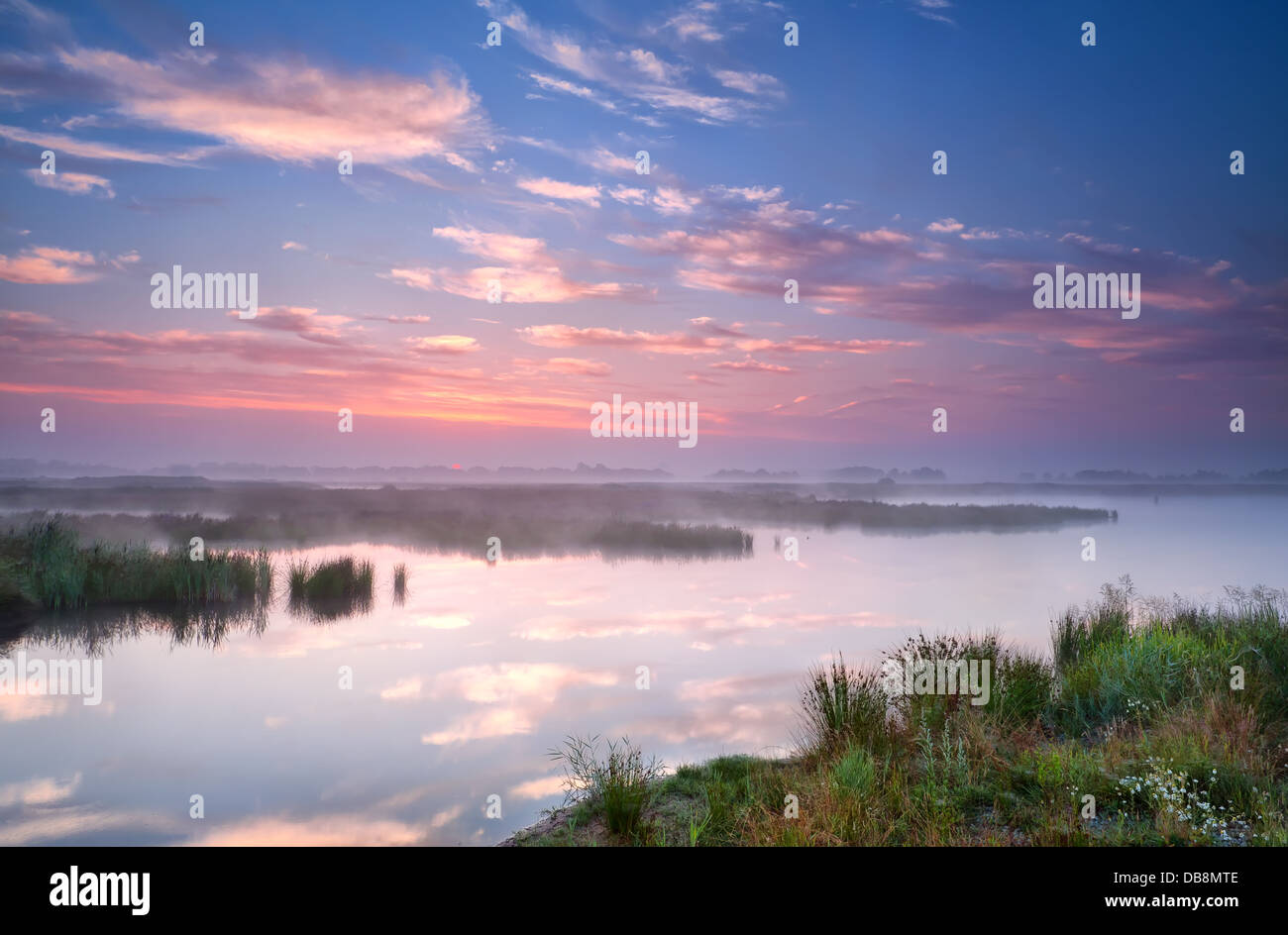 Summer sunrise over river hi-res stock photography and images - Alamy