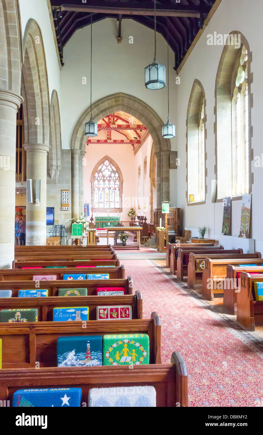 Interior of St Peter's Church Monkwearmouth built in 674AD, one of the ...