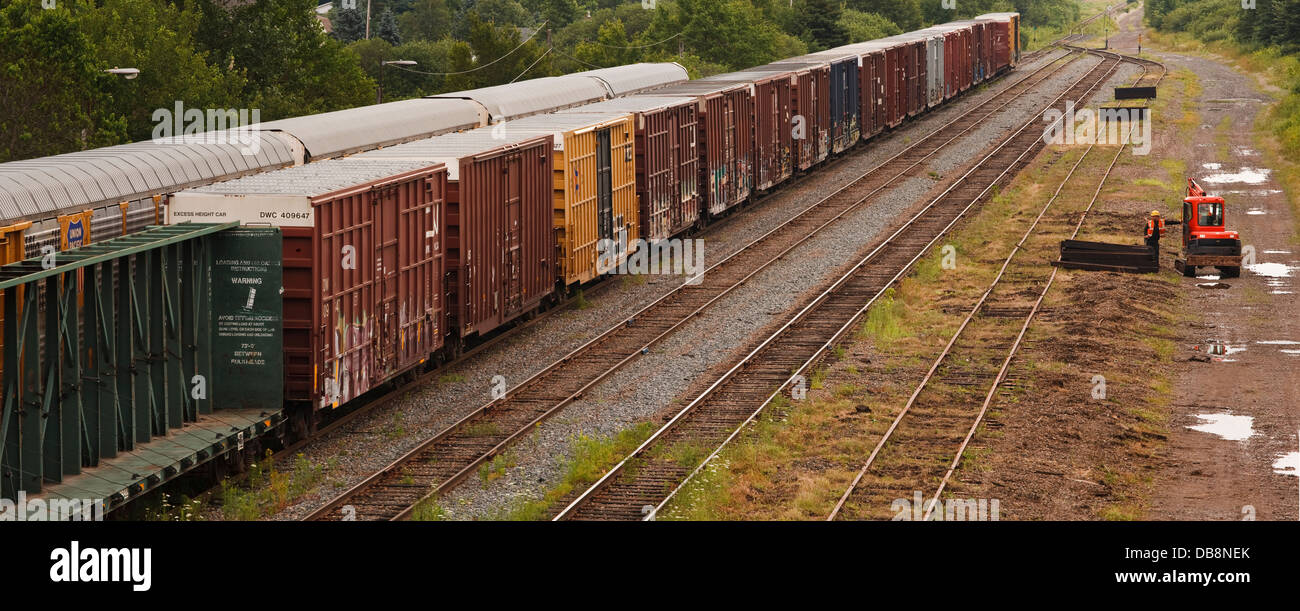 Rural train yard panoramic Stock Photo - Alamy