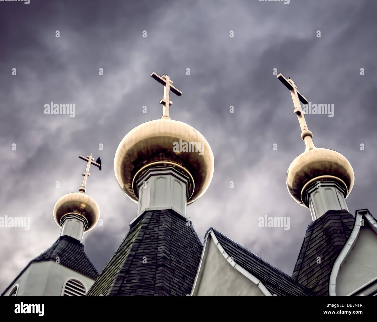 The spires of a Russian Orthodox church, seen in this image, represent ...