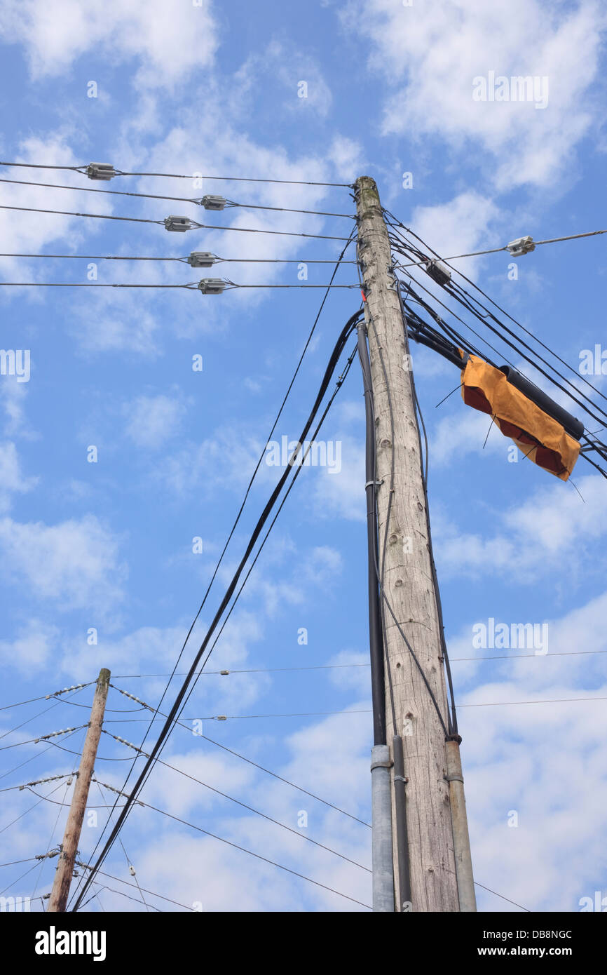 Wooden power poles hi-res stock photography and images - Alamy