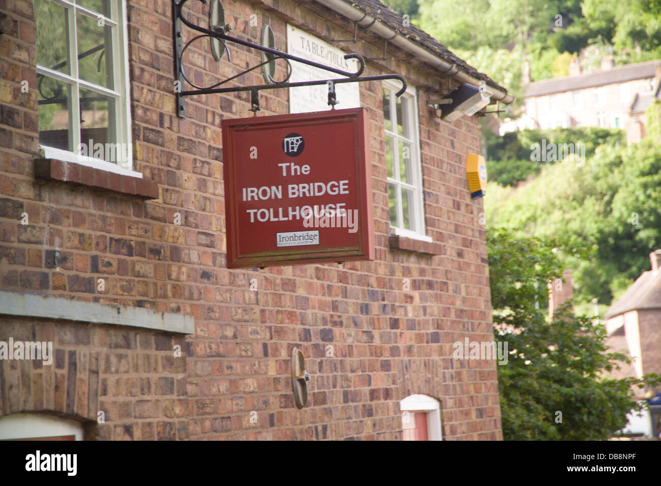 Tollhouse sign Iron Bridge Midlands Stock Photo - Alamy
