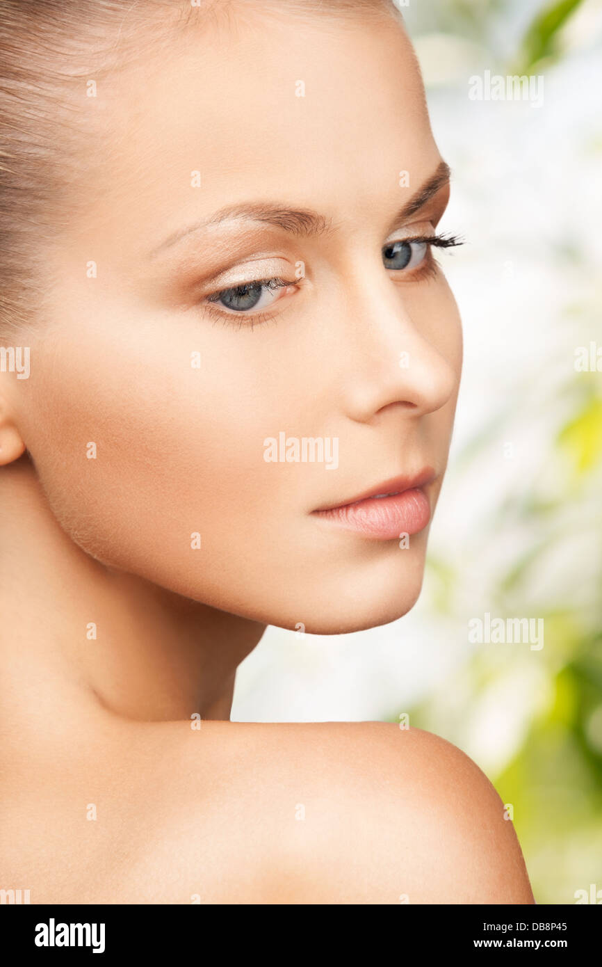 beautiful woman on nature Stock Photo - Alamy