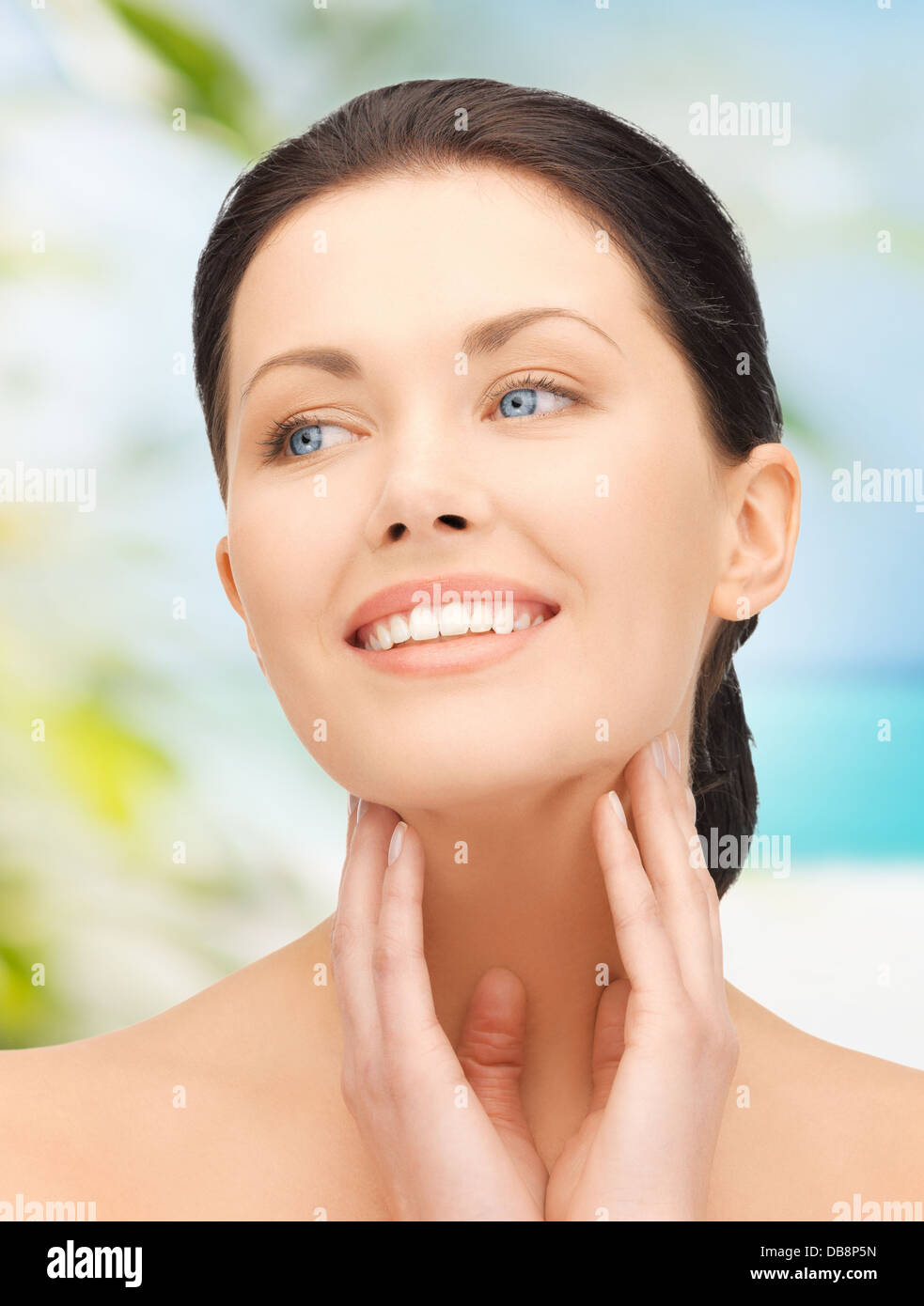 beautiful woman on nature Stock Photo - Alamy