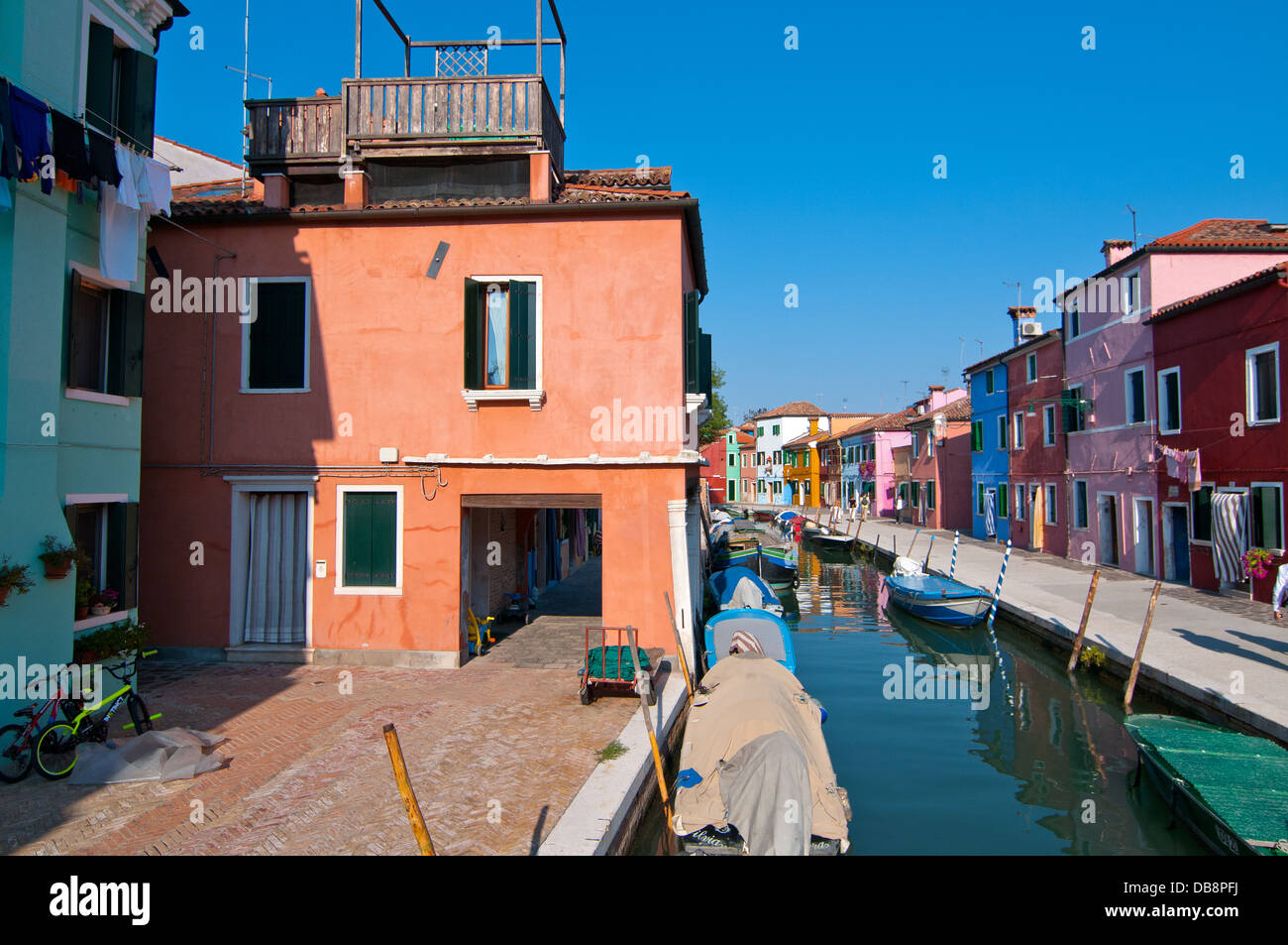 Italy Venice Burano island with traditional colorful houses Stock Photo - Alamy