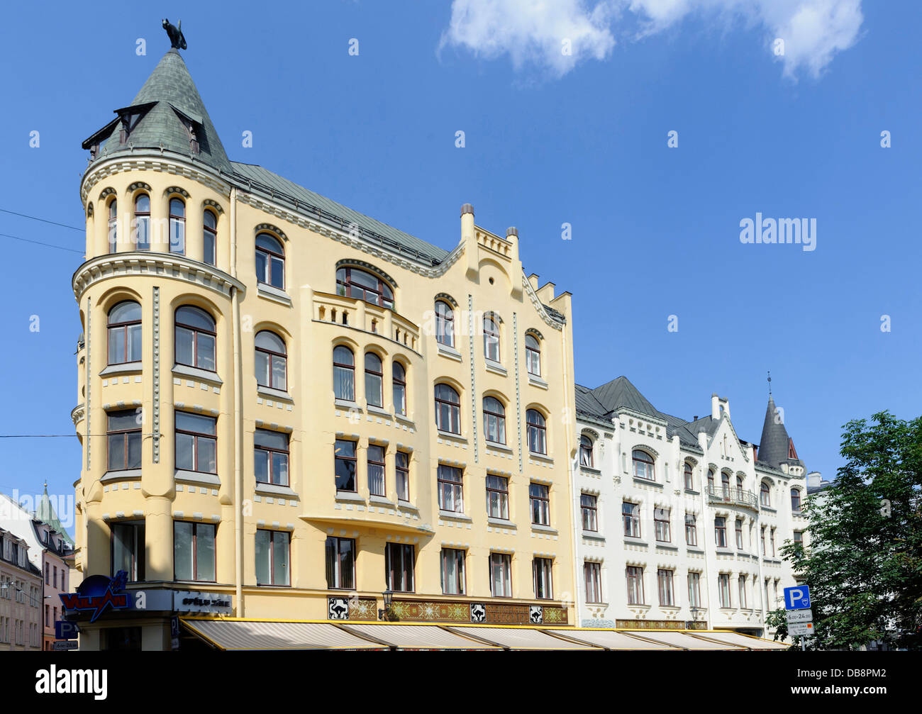 Art Nouveau Building Cat House near Livu Laukums in Riga, Latvia ...